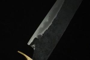 刀匠 越後兼光 甲伏・鹿角柄狩猟刀310㎜・両刃 D（藤コラボ上研ぎ） | 日本刃物総本店